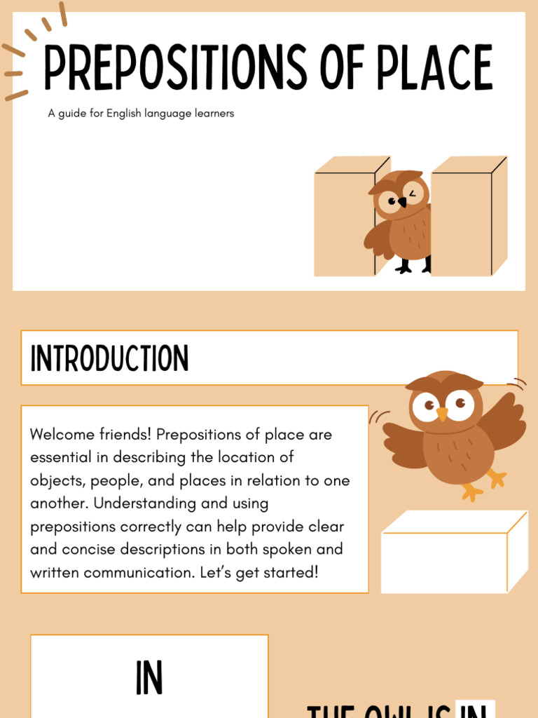 Prepositions of Place Presentation in Orange and Beige Illustrative ...