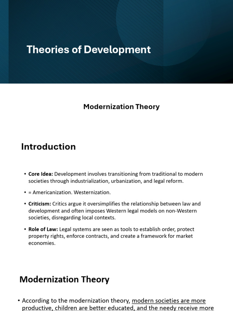 3b Modernization Theory of Development | PDF | Modernization Theory | Third World