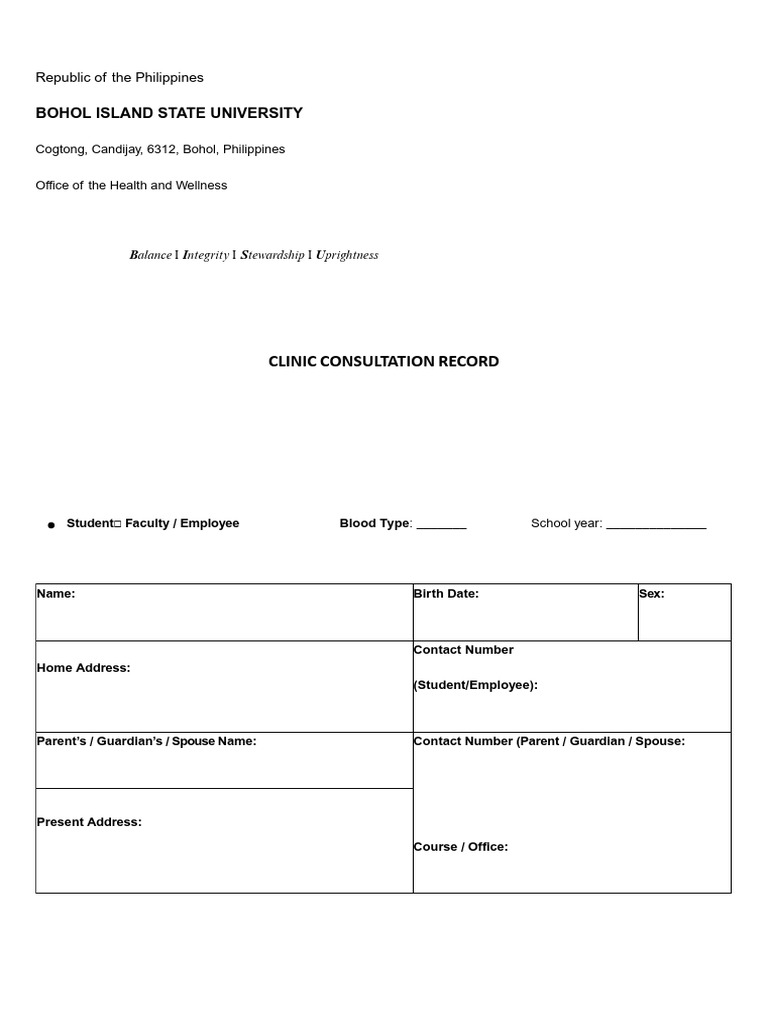 Clinic Consultation Record (Clinic) .Docx 20250714 083211 0000 | PDF
