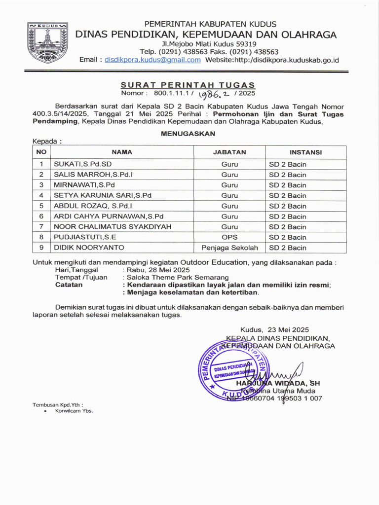 Surtug Sd2bacin 28 Mei 2025 | PDF