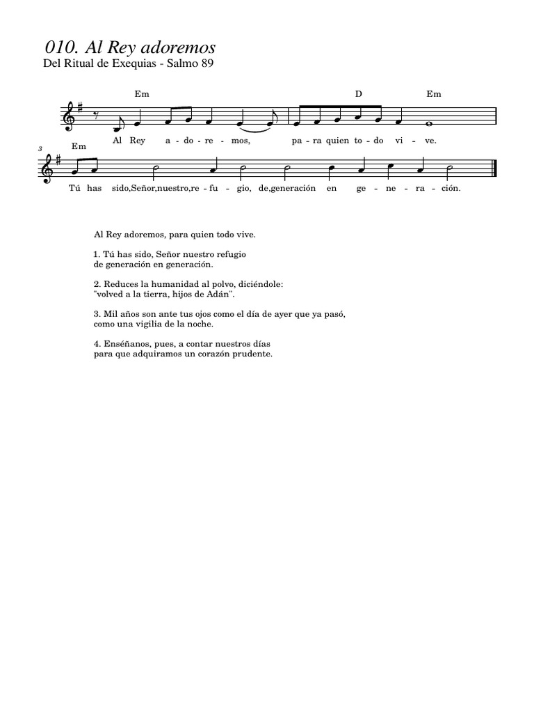 Al Rey Adoremos: Salmo 89 | PDF