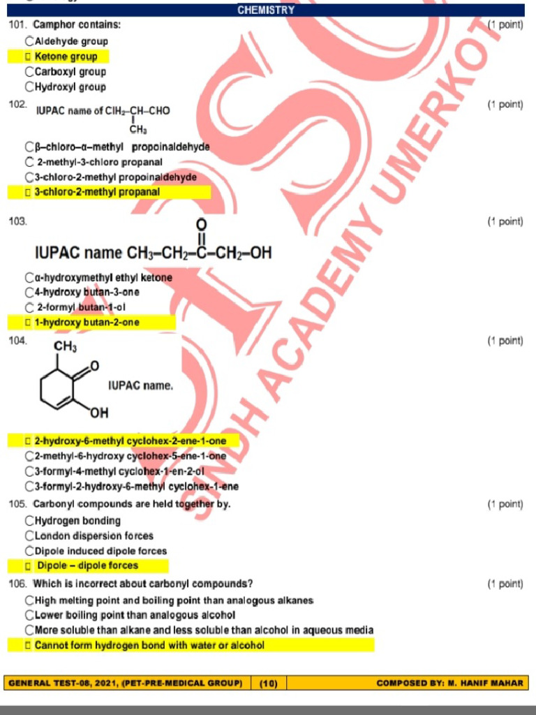 Chemistry Chapter Aldehyde and Ketone | PDF