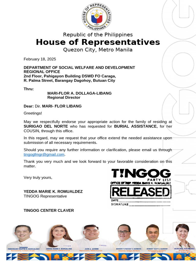 DSWD BURIAL Endorsement | PDF