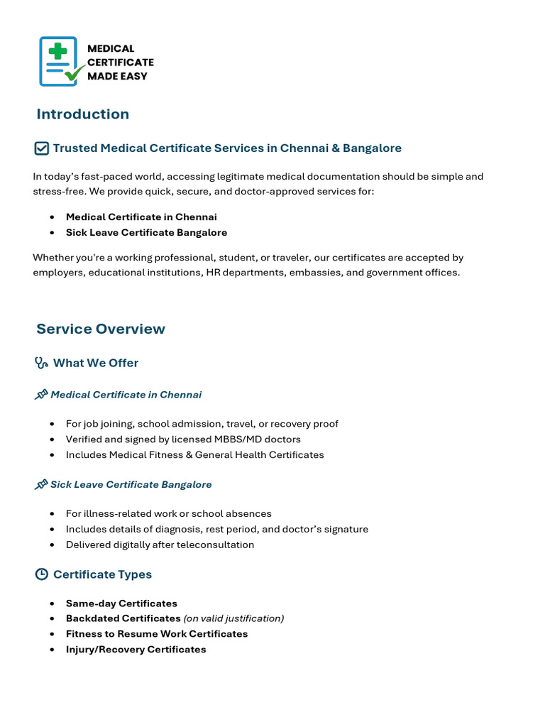 Medical Certificate Made Easy | PDF