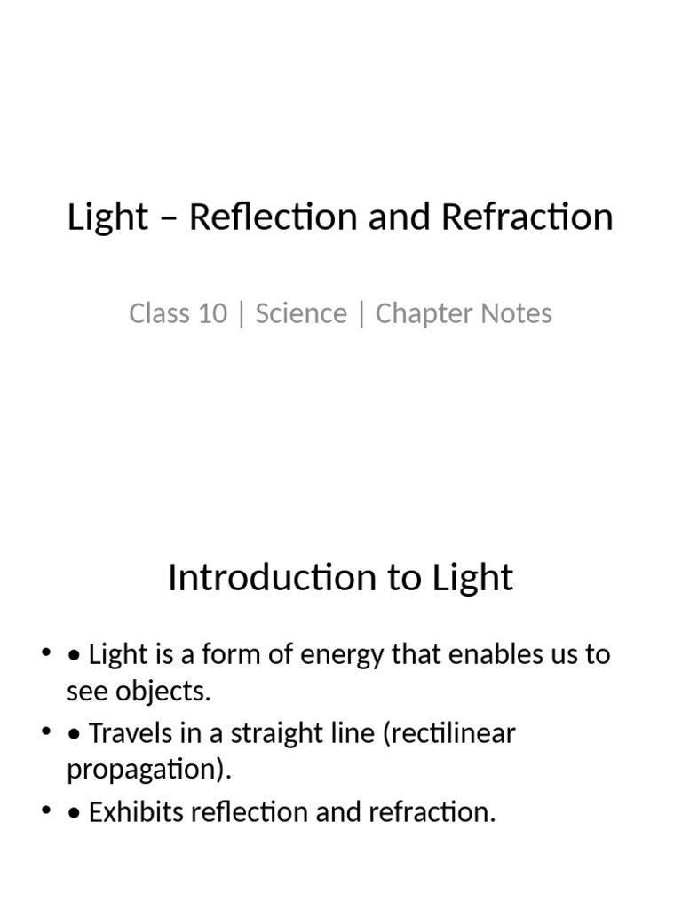 Class 10 Chapter Light Notes | PDF