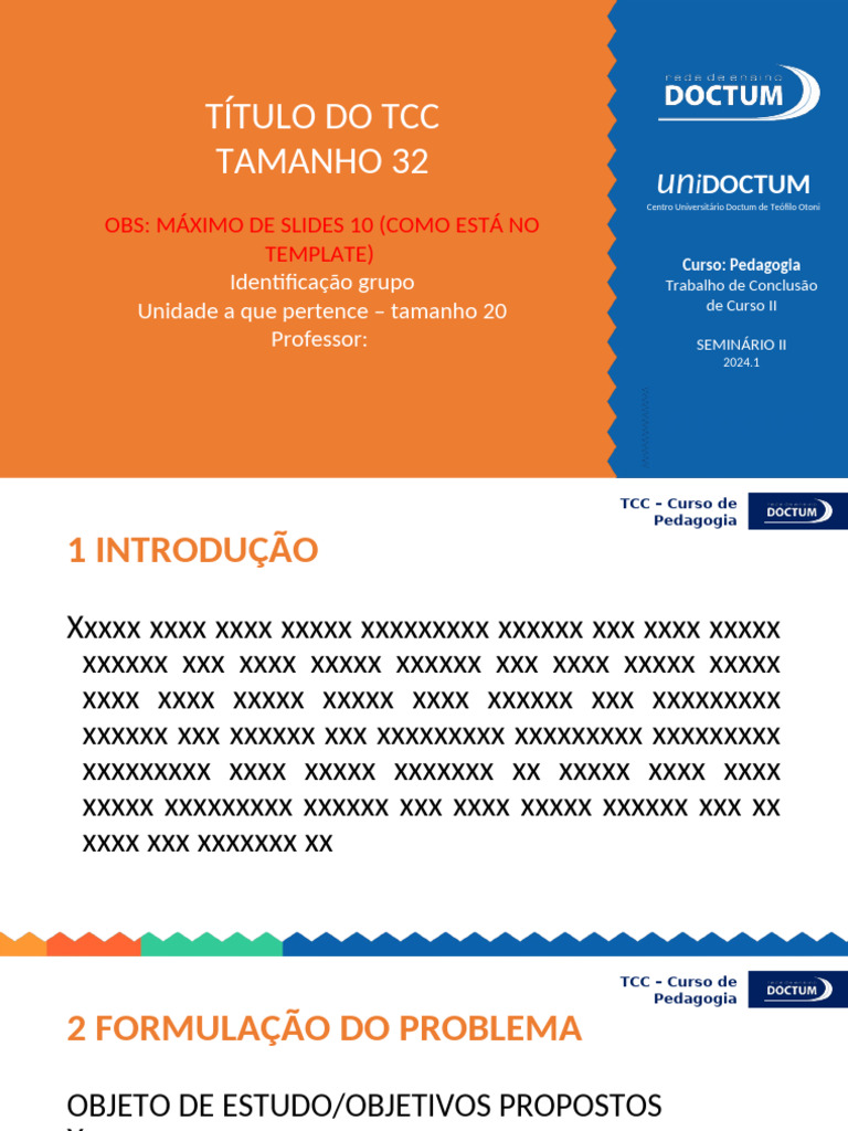 Template Apresentação TCC Ii | PDF