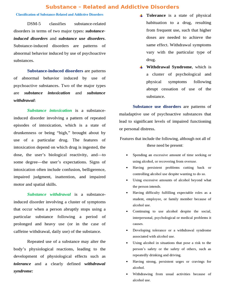 Substance Use Disorders Overview | PDF | Opioid | Mental Disorder