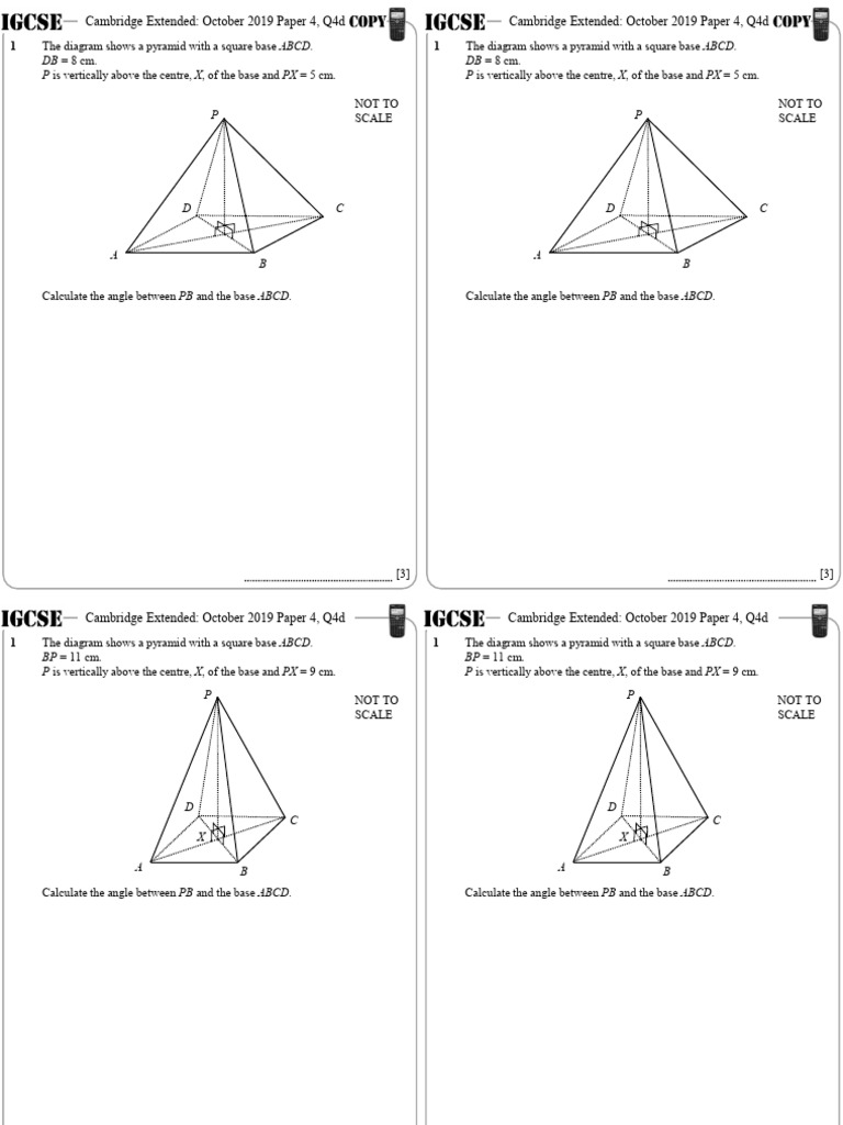 Trigonometry 3D Higher IGCSE Questions 9 1 Standard | PDF