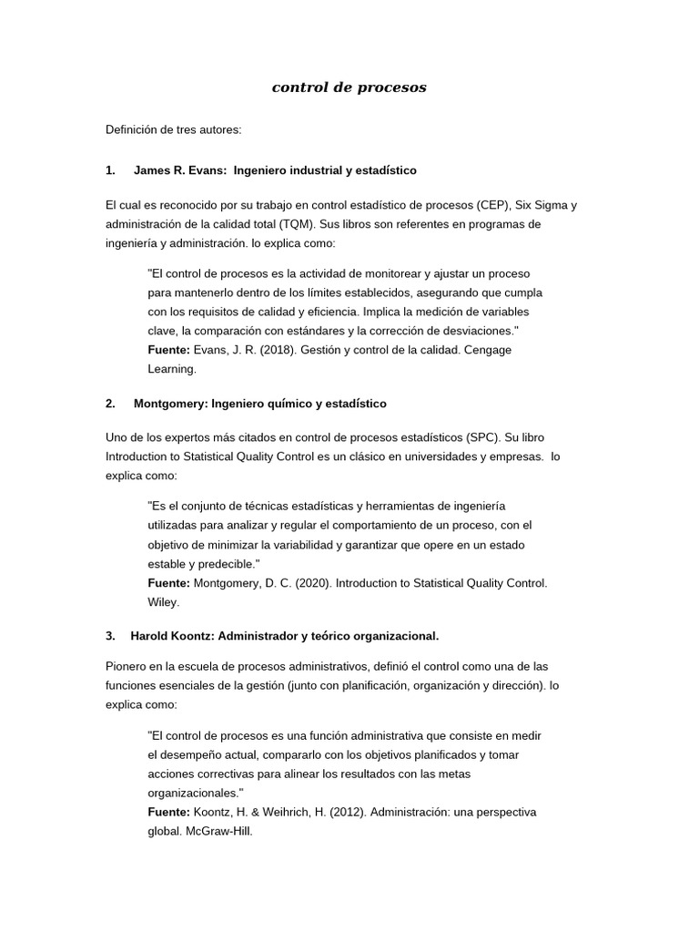Control de Procesos | PDF | Calidad (comercial) | Uso eficiente de energía