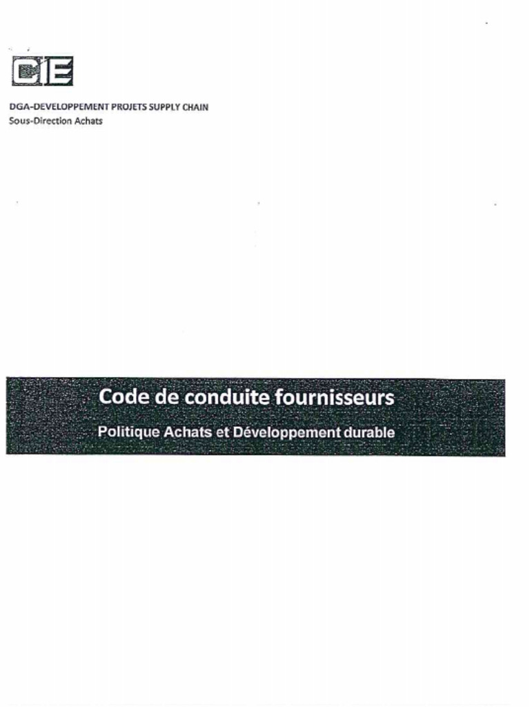 Code Conduite Frs | PDF
