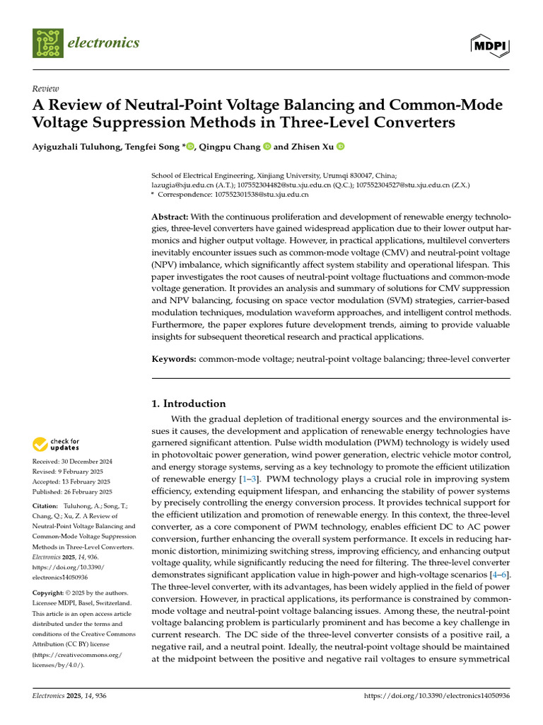 Electronics 14 00936 | PDF | Power Inverter | Power Electronics