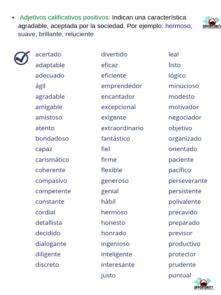 Adjetivo Calificativo en Grado Positivo | PDF