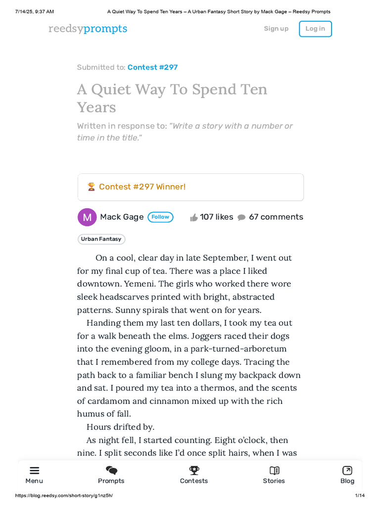 A Quiet Way To Spend Ten Years | PDF