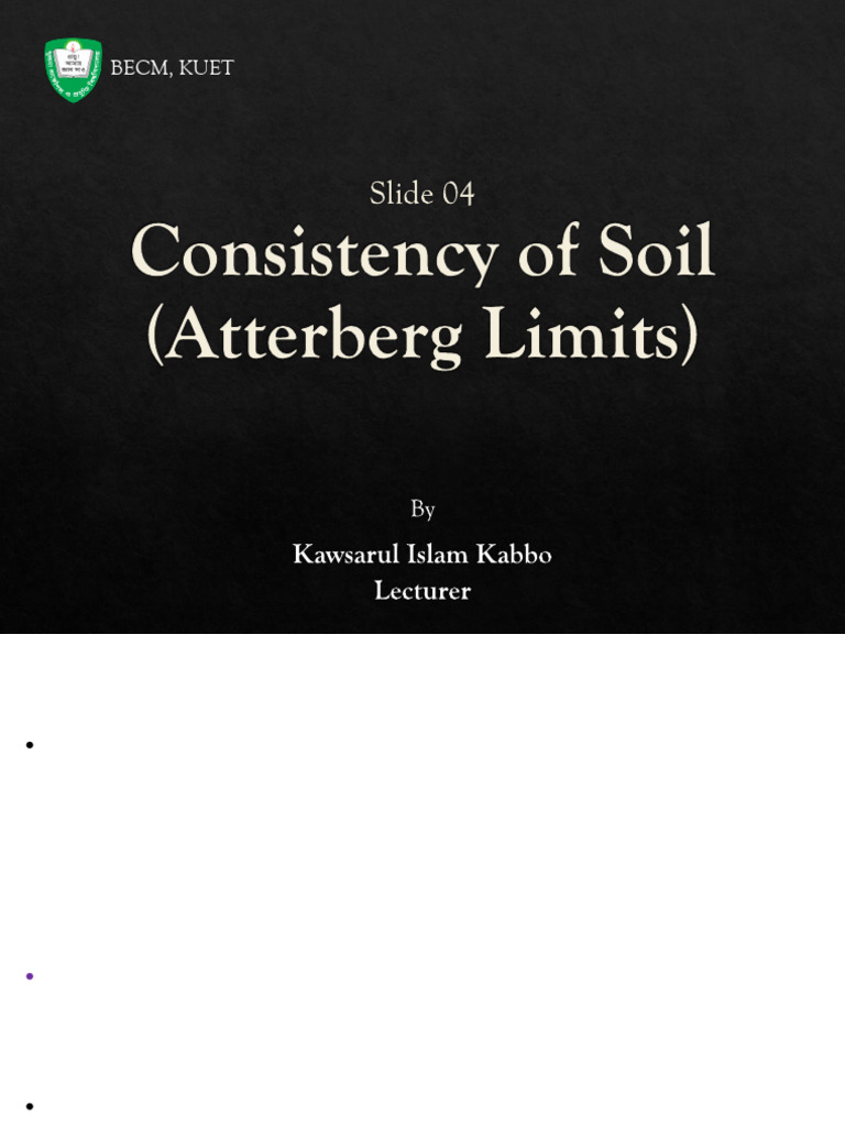Slide 04 Consistency of Soil | PDF | Horticulture | Soil