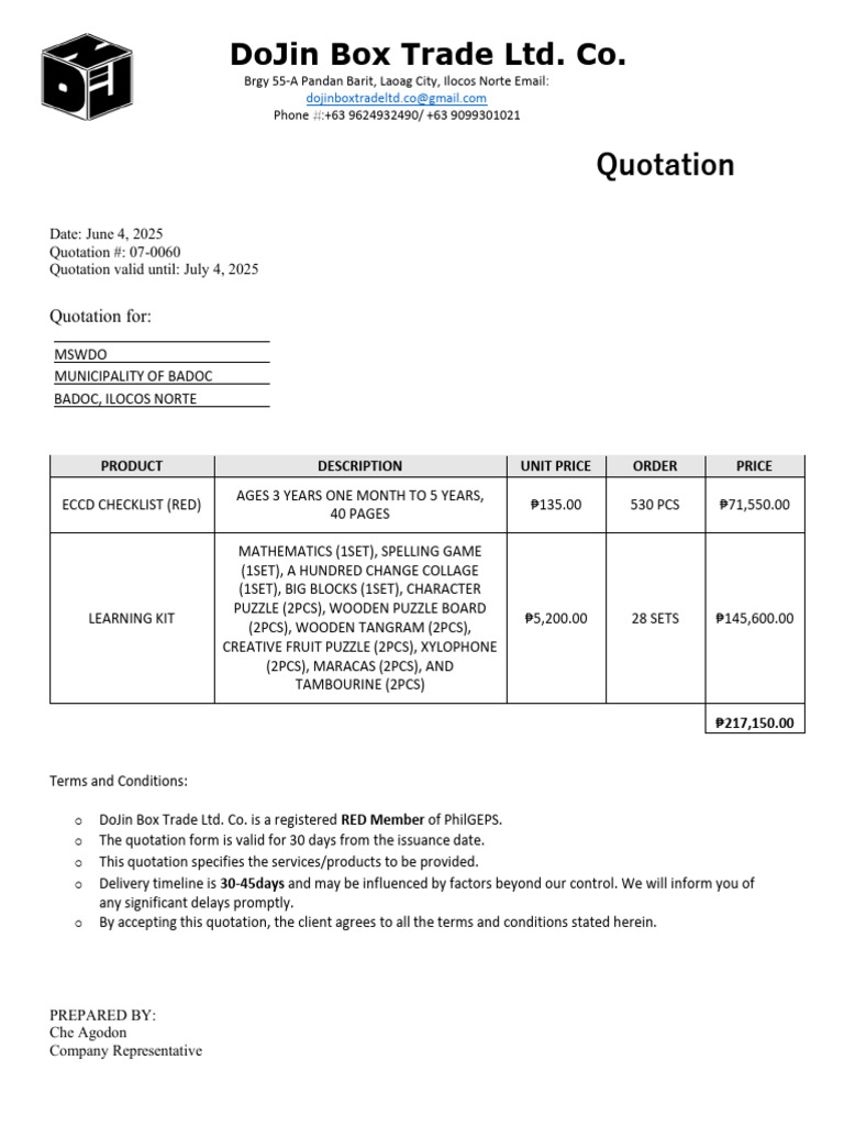 Mswdo-Badoc (Learning Kit and Eccd) | PDF