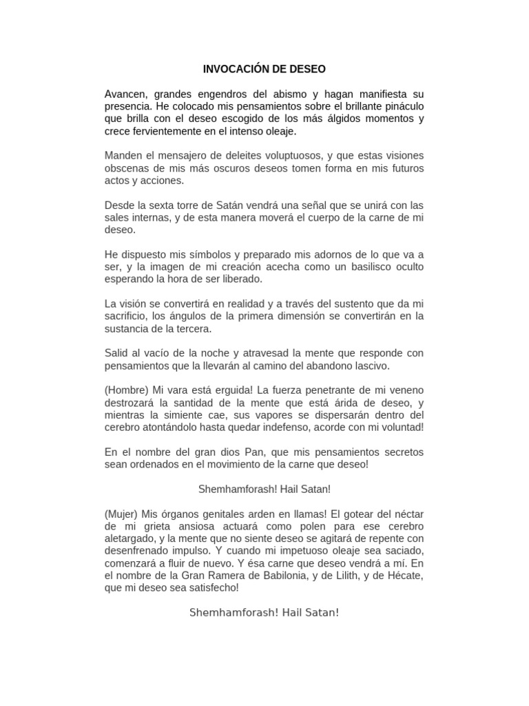 Invocación de Deseo | PDF