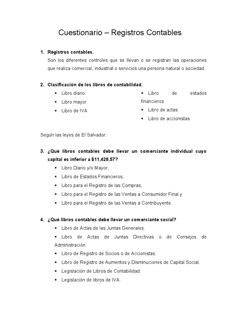 Guía de Registros Contables en El Salvador | PDF | Contabilidad | Gobierno