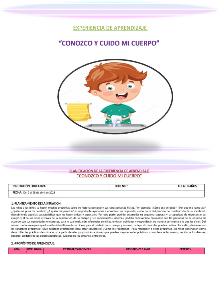 Conozco y Cuido Mi Cuerpo Modelo | PDF | Comunicación no verbal | Amor