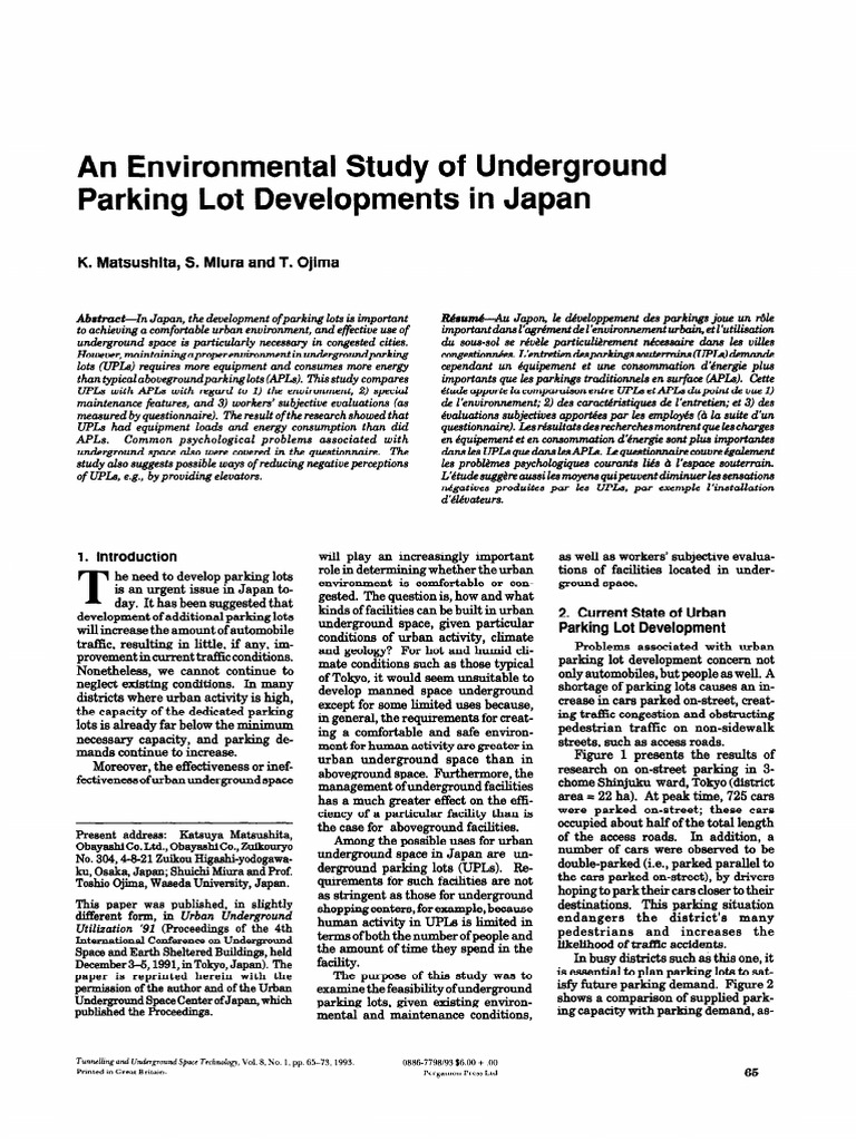 Environmental Impact of Japan's Underground Parking | PDF | Parking ...