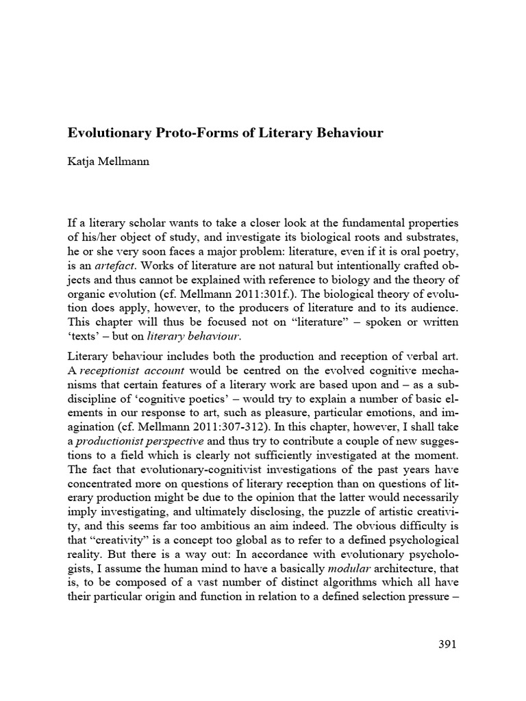 Proto-Forms of Literary Behavior Analysis | PDF | Emotions | Creativity
