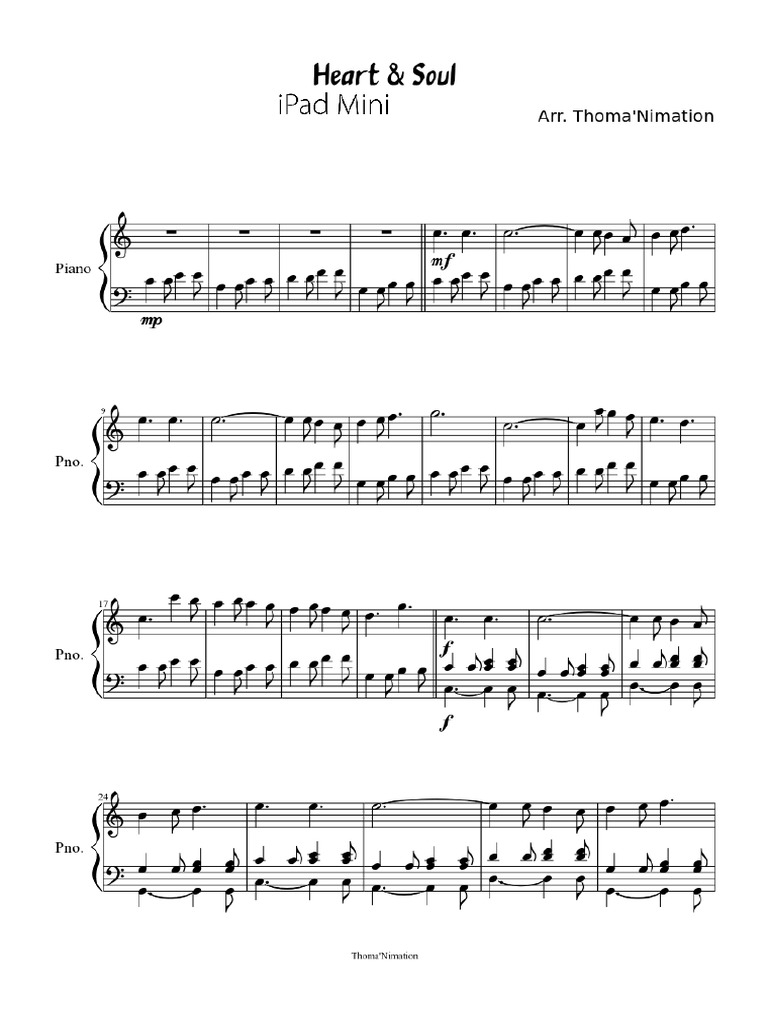 Heart and Soul Sheet Music | PDF