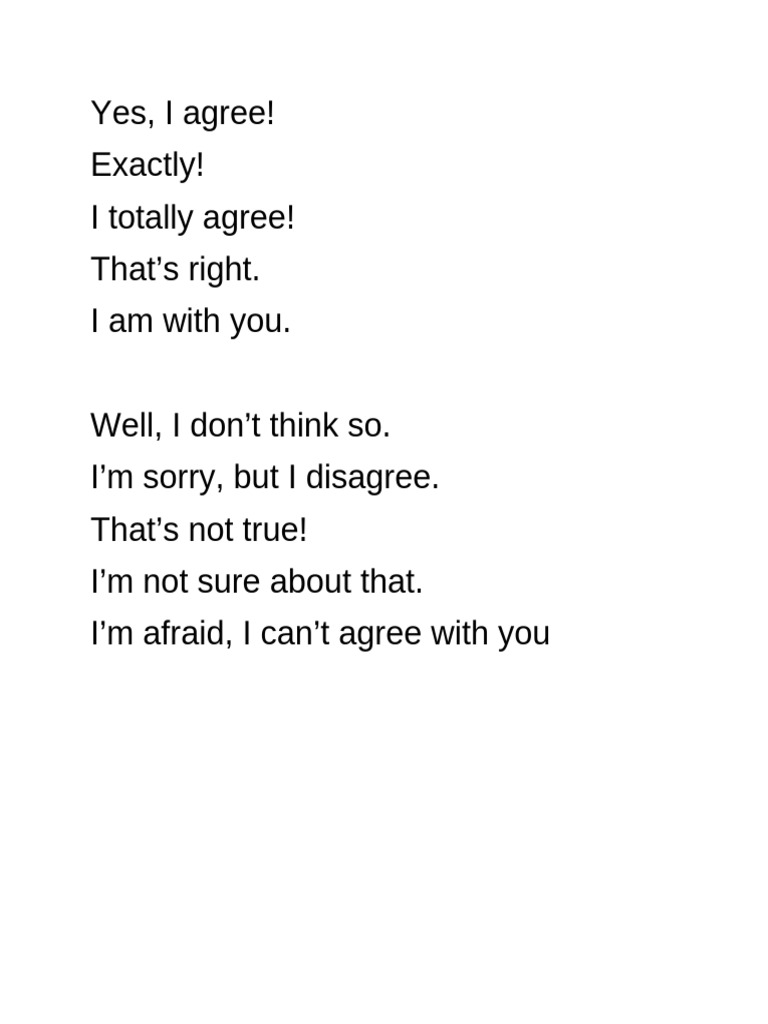 Agreeing and Disagreeing | PDF