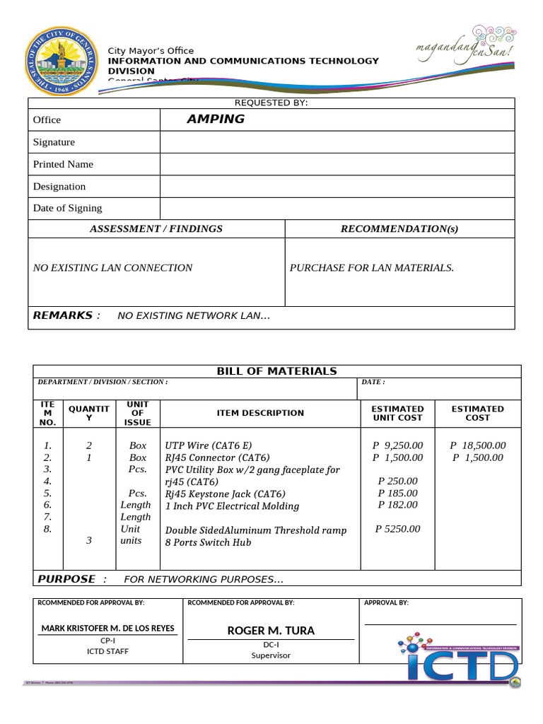 Amping Chs Recommendation Form For Pre-Inspection | PDF