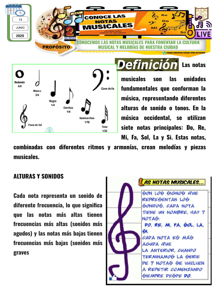 Las Notas Musicales Son Las Unidades Fundamentales Que Conforman La ...