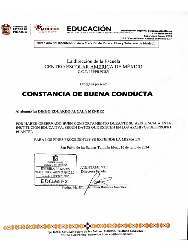 Const. Buena Conducta | PDF