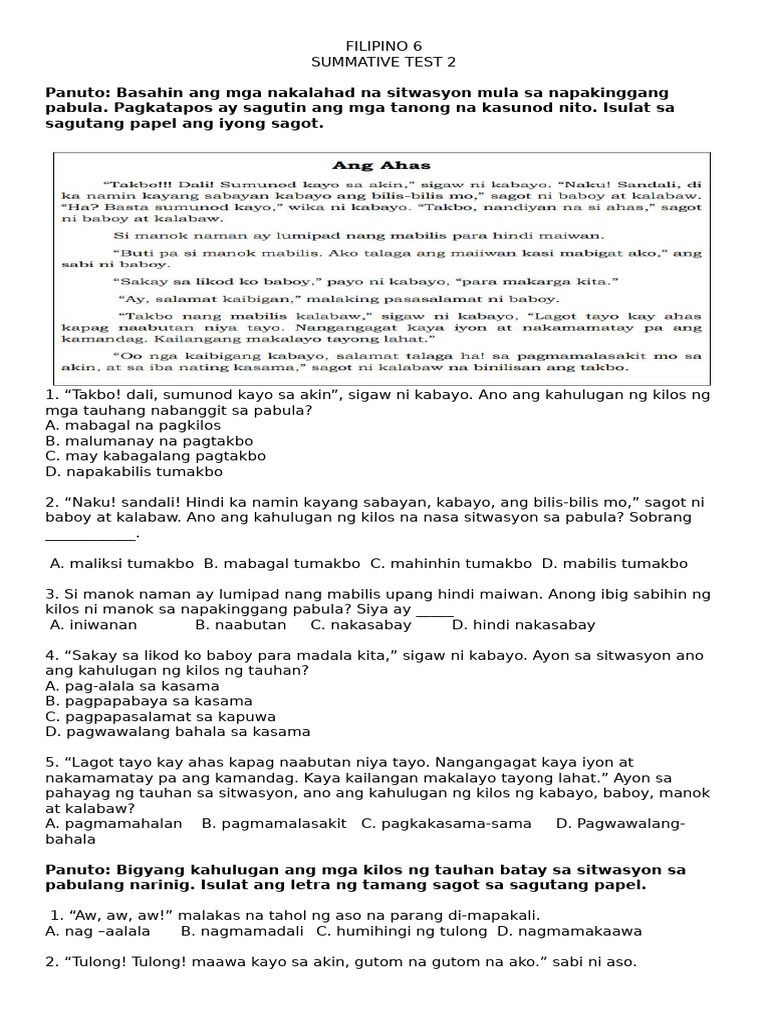 Filipino 6-ST2 | PDF