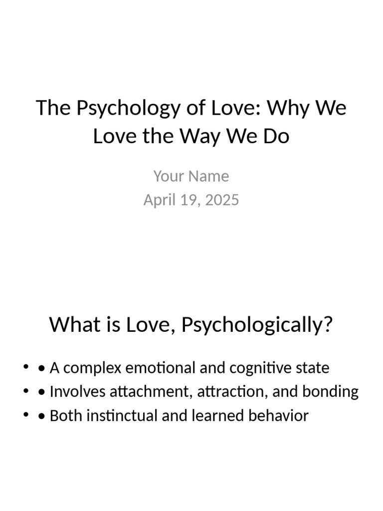 The Psychology of Love Presentation | PDF