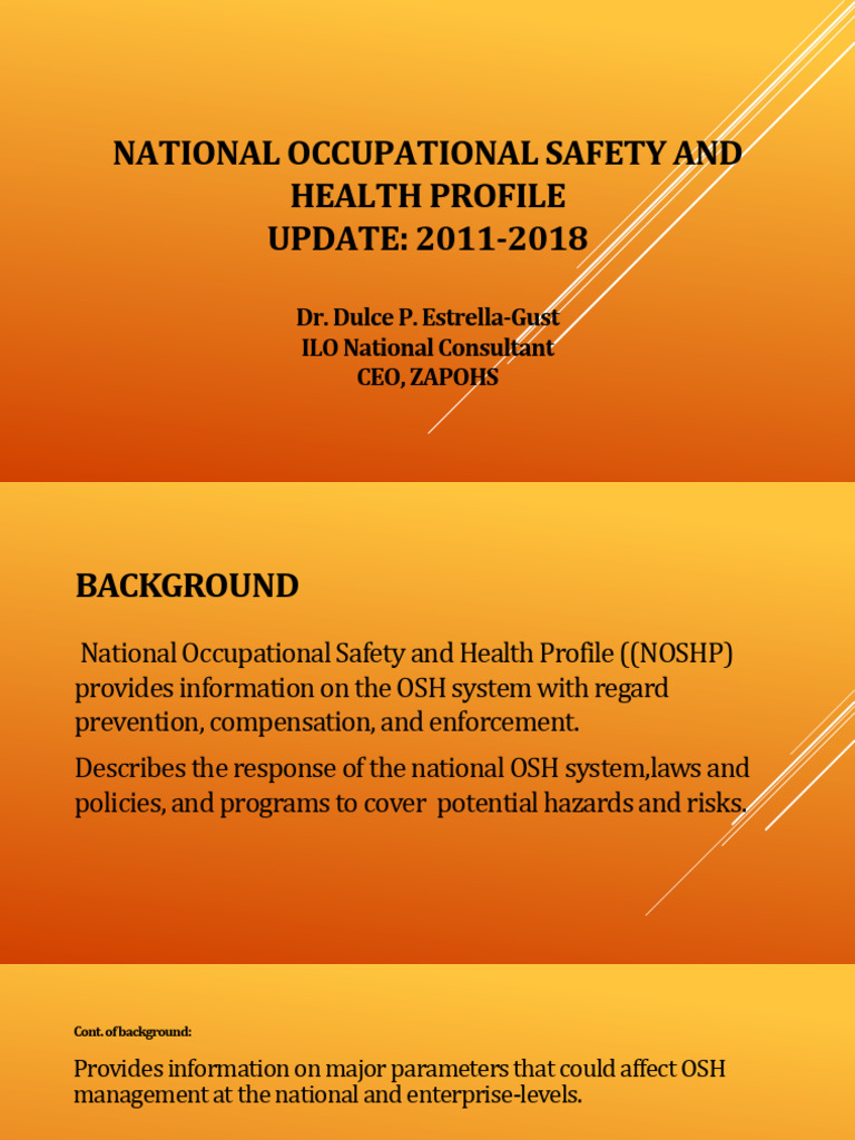 National OSH Profile Update 2011-2018 | PDF | Occupational Safety And ...