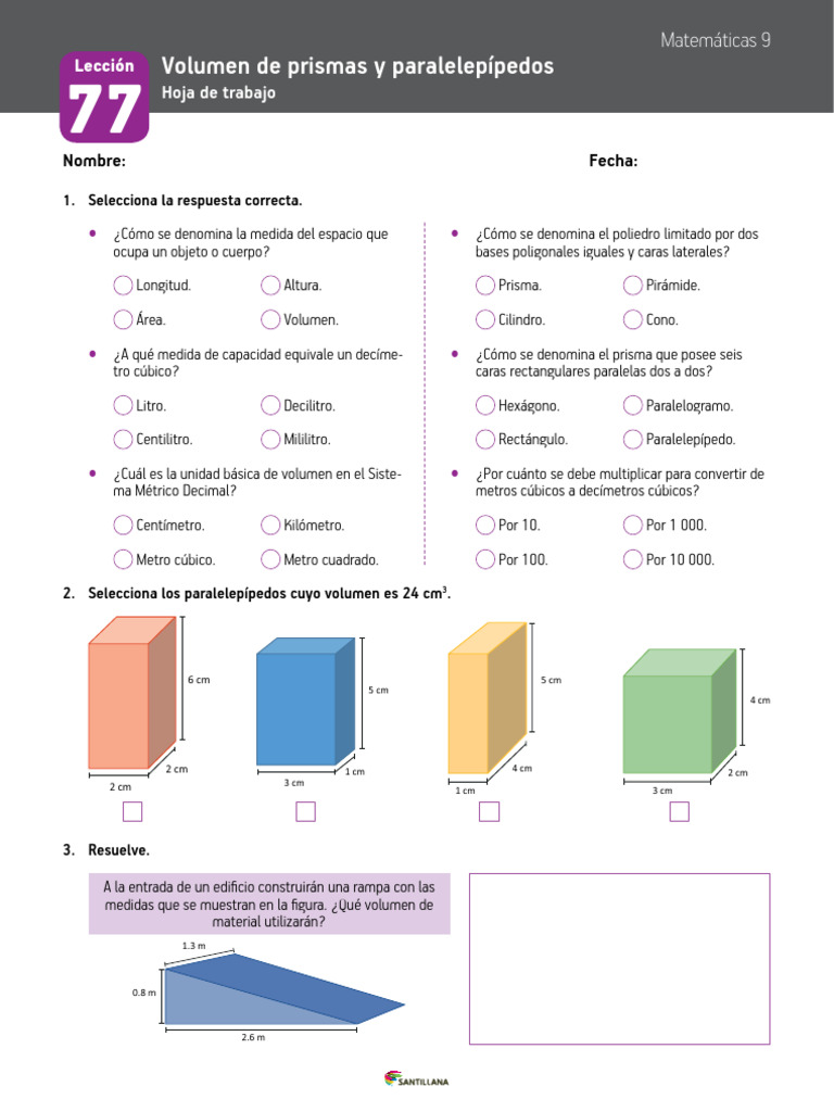 Hoja Solidos 4 | PDF | Volumen | Litro