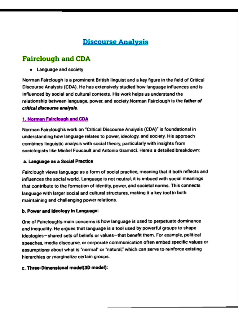 Norman Fairclough and CDA | PDF