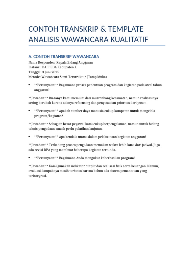 Transkrip Dan Analisis Wawancara CIPP | PDF