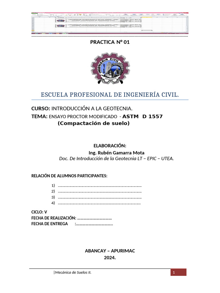 Ensayo Proctor Modificado ASTM D1557 | PDF | Densidad | Laboratorios