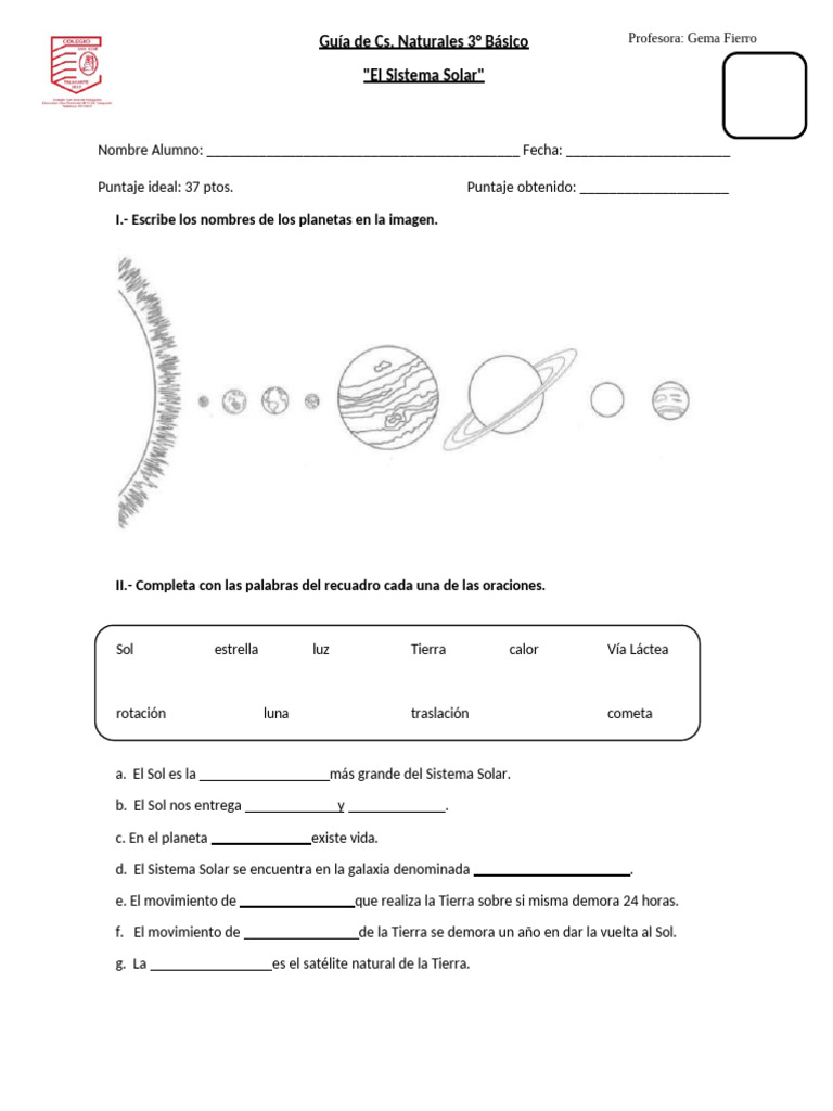 Sistema Solar 27-03 | PDF | Tierra | Sistema solar