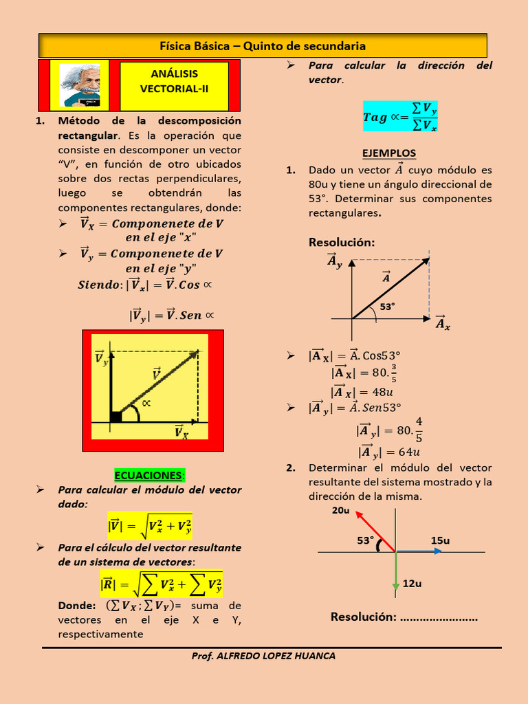 Descomposicion Rectangular Vectores DDM | PDF | Vector Euclidiano | Rectángulo