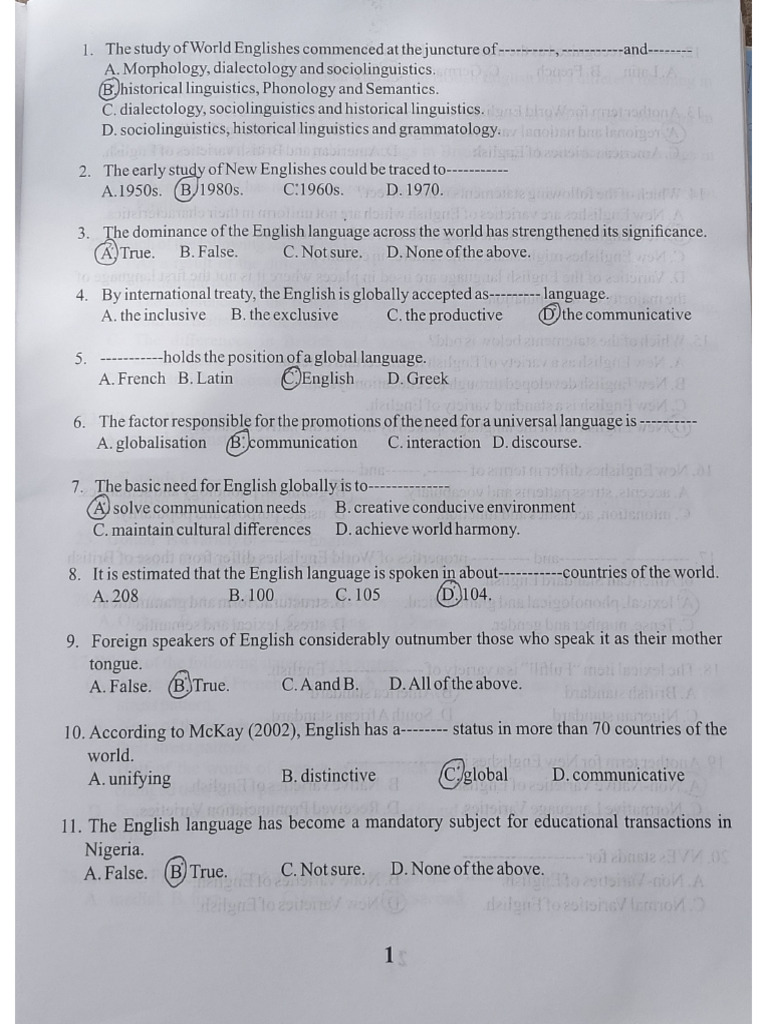 GSP 101 Answered Workbook | PDF
