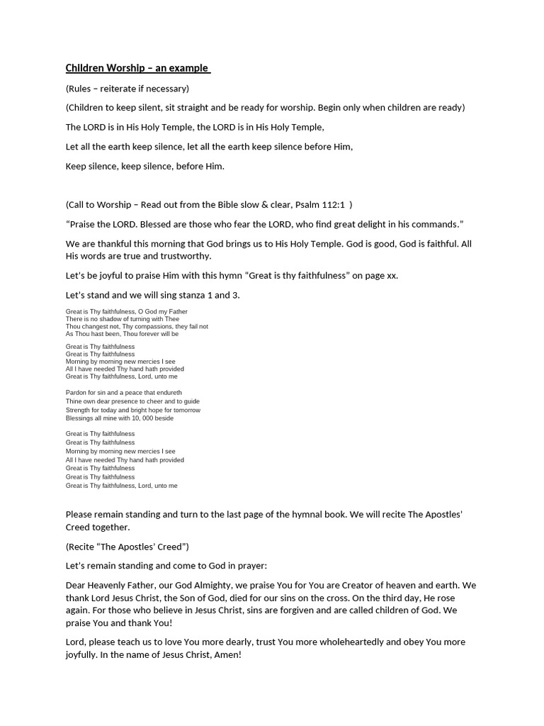 Children Worship - 11052025 - EN | PDF | God In Christianity ...