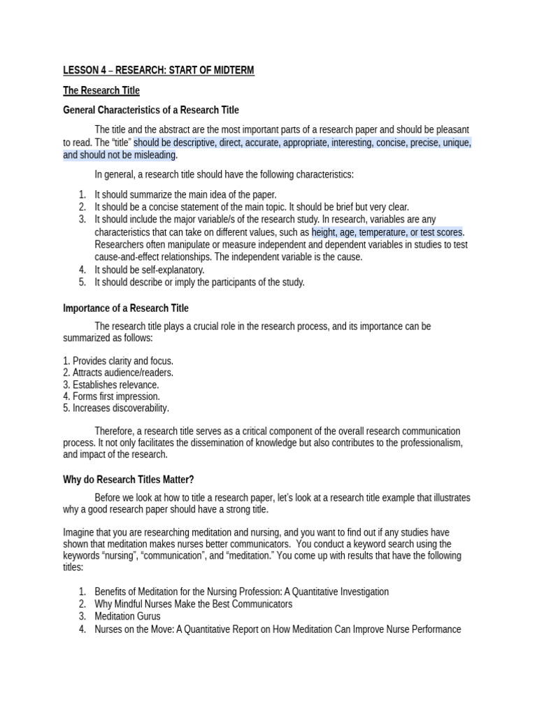 Crafting Effective Research Titles | PDF | Methodology | Knowledge