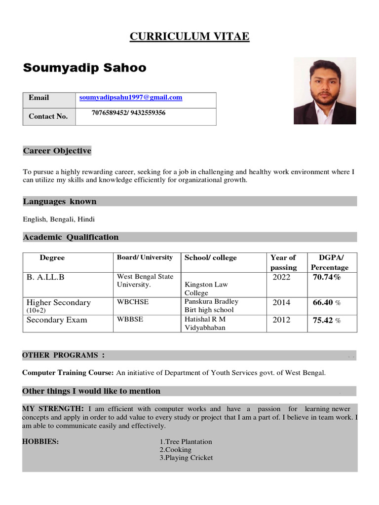 SOUMYADIP SAHOO CV | PDF