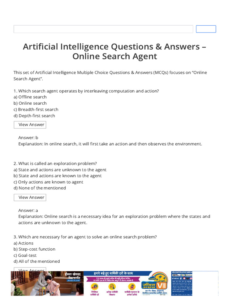 Online Search Agent - Artificial Intelligence Questions and Answers ...