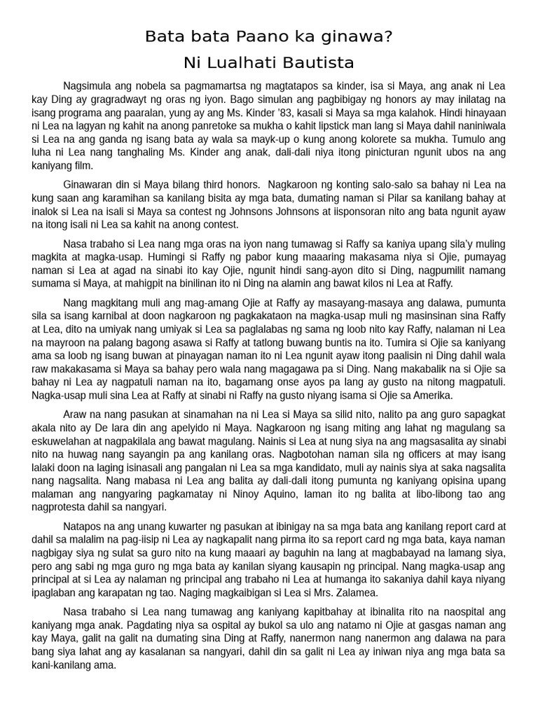 Bata Bata Paano Ka Ginawa | PDF