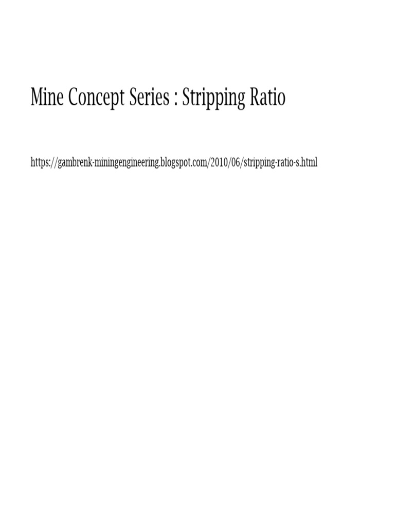 Understanding Stripping Ratio in Mining | PDF | Mining | Ton