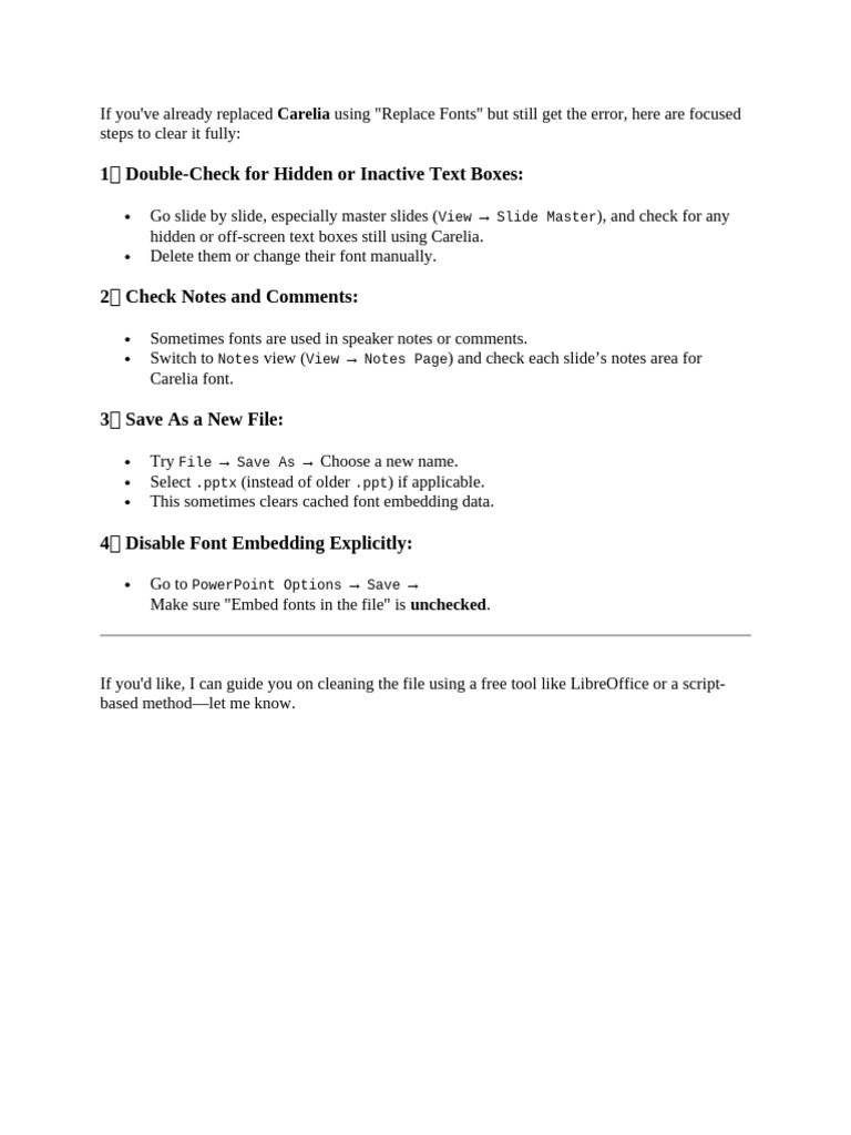 Fix Carelia Font Errors in PowerPoint | PDF