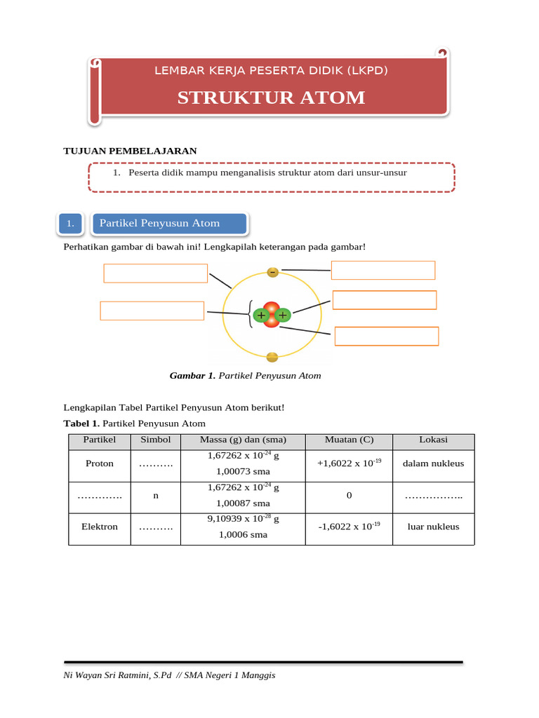 A. LKPD STRUKTUR ATOM | PDF