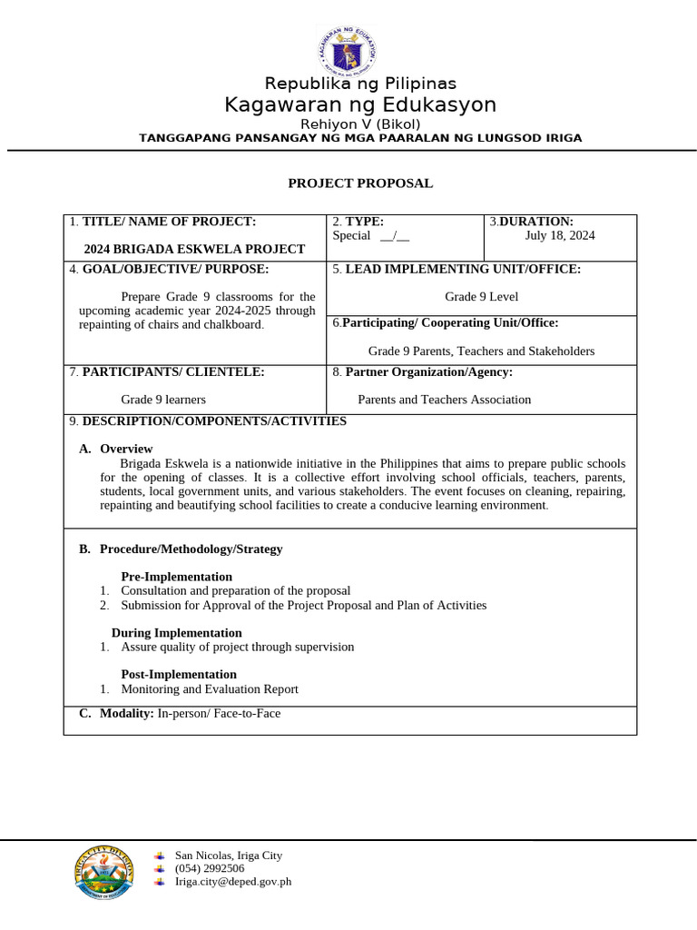 Project Proposal - brigADA | PDF