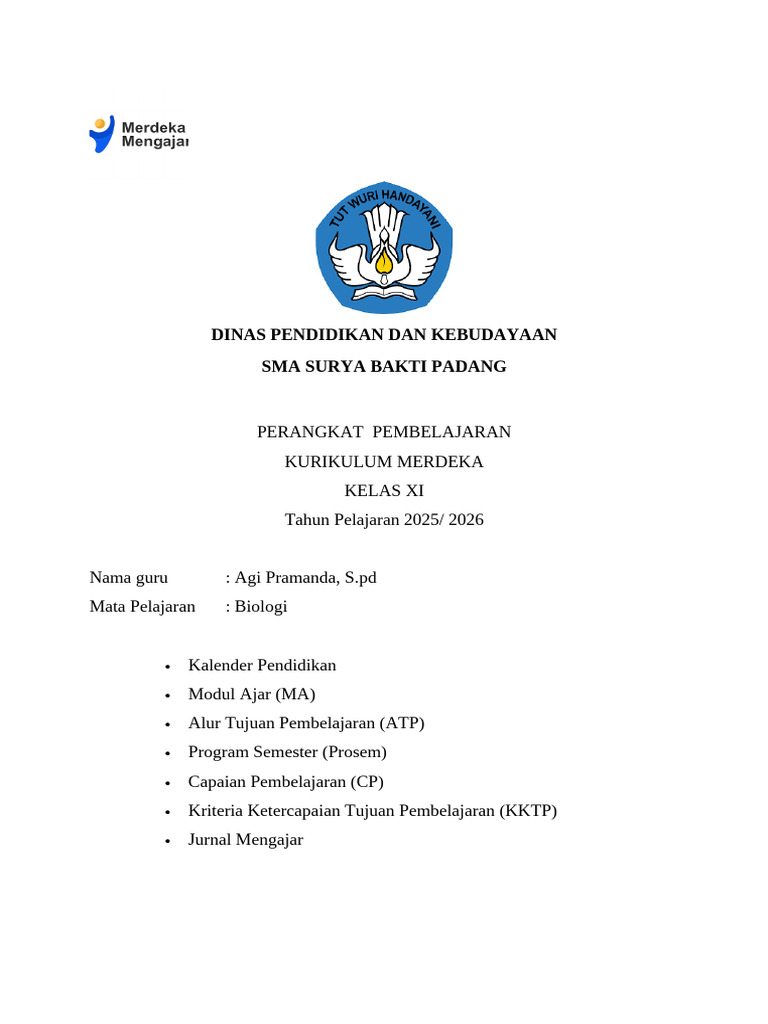 Perangkat Ajar Xi Bio | PDF