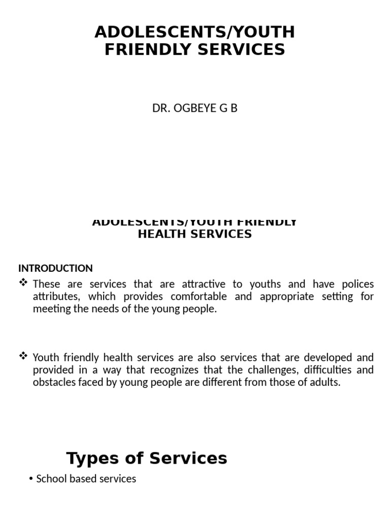 Adolescent-Friendly Health Services Overview | PDF | Birth Control ...